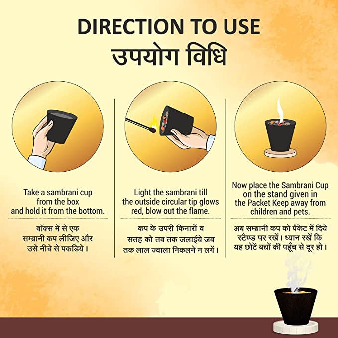 Zed Black Manthan Premium Sambrani Cups Sambrani Dhoop Cup Box - Long