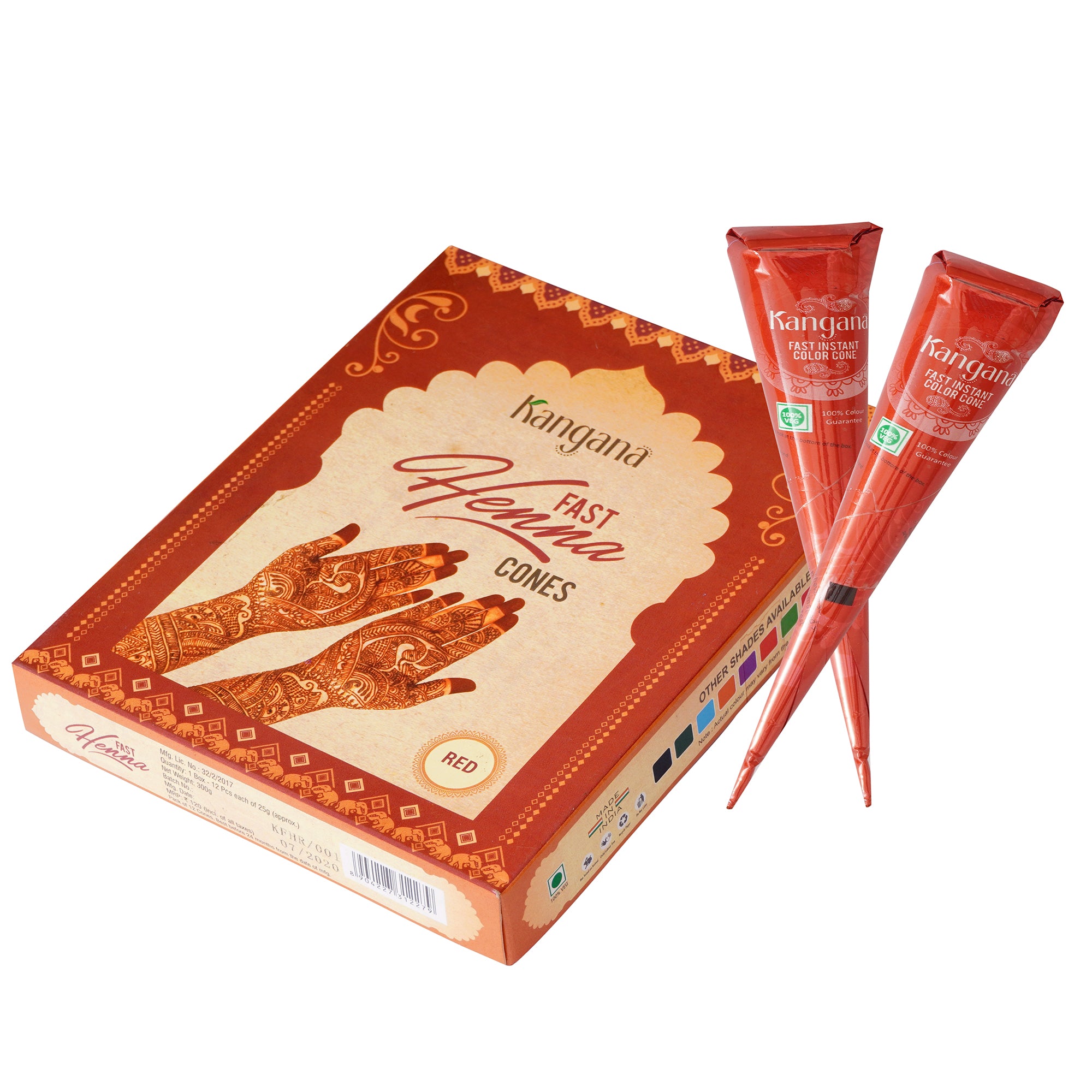 Kangana Fast Henna Red Cones Quick to Apply For Flawless Hand – Zed Black